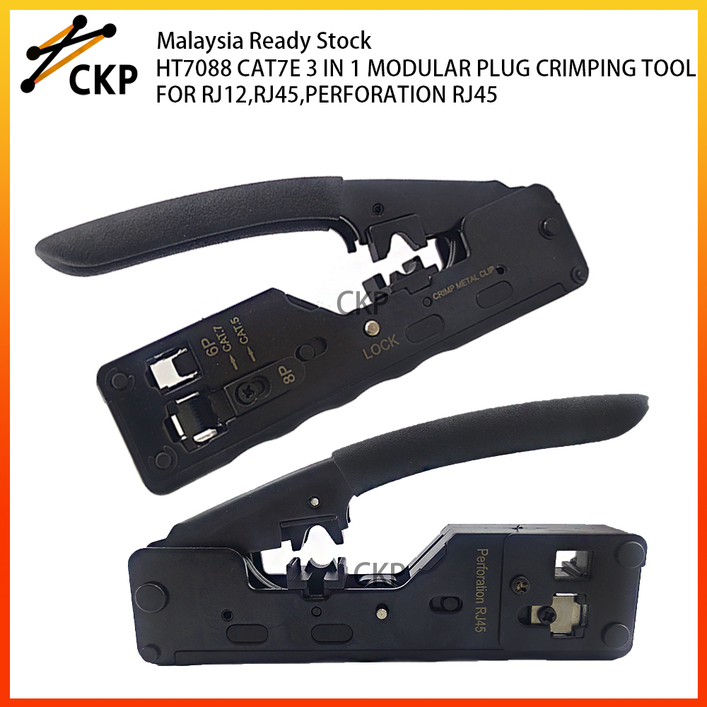 HT7088 CAT7E 3 IN 1 MODULAR PLUG CRIMPING TOOL FOR RJ12,RJ45 ...