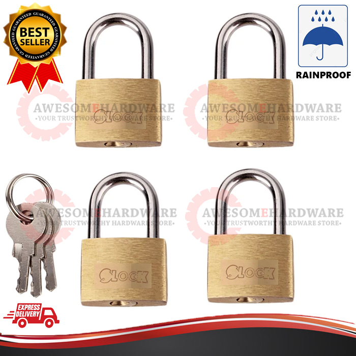 (KEY ALIKE) SLOCK 20MM MINI BRASS PADLOCK FOR OUTDOOR MASTER KEY SET ...