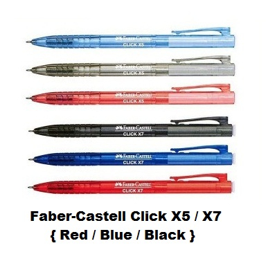Faber-Castell Click X5 / Click X7 Ball Pen (Red/Blue/Black) | Shopee Malaysia