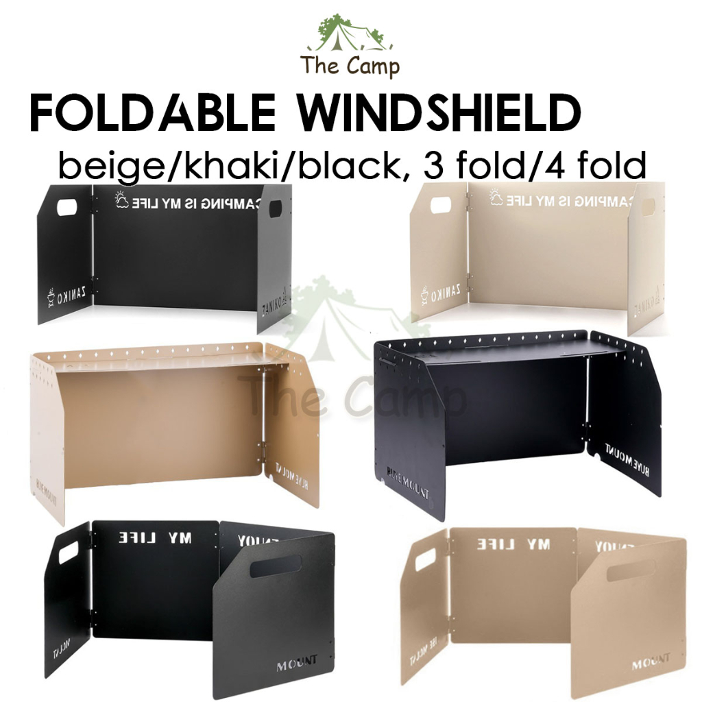 Foldable Outdoor Windshield 3 4 Fold Top Stove Windscreen Wind Sheild ...