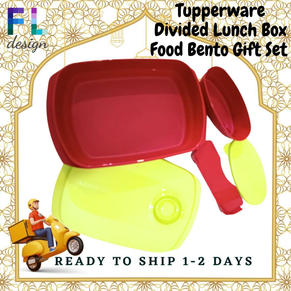 Tupperware Reheatable Divided Lunch Box Food Bento Gift Set | Shopee ...