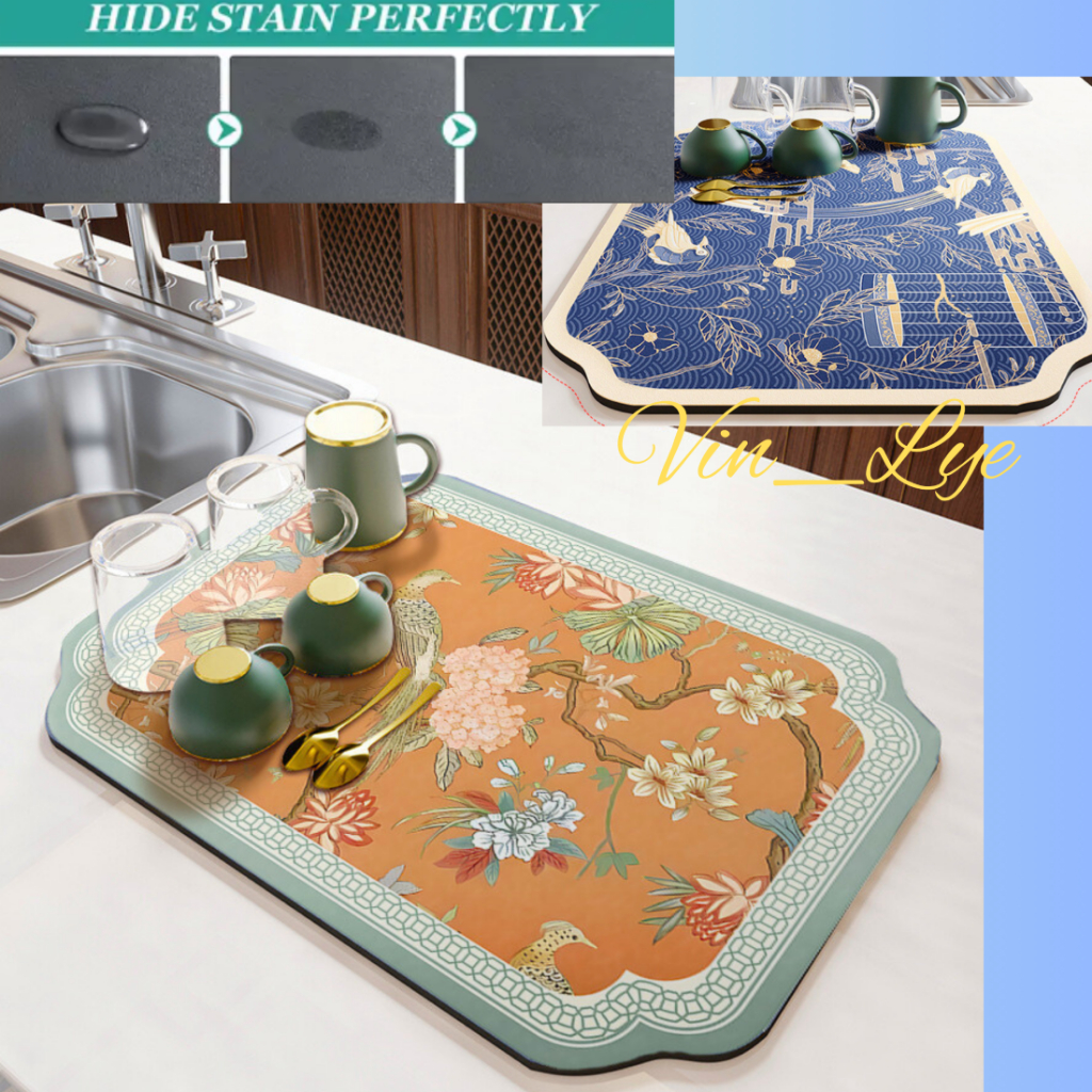 Kitchen Table Mat counter top drain mat Absorb water quick drying ...