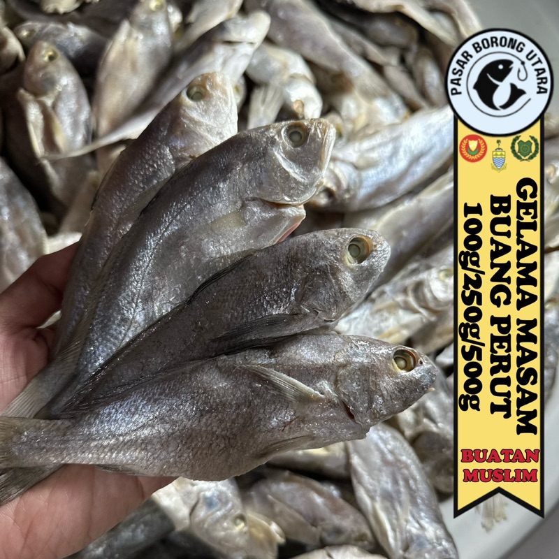 IKAN GELAMA MASAM MUSLIM BUANG PERUT 100g/250g/500g | Shopee Malaysia