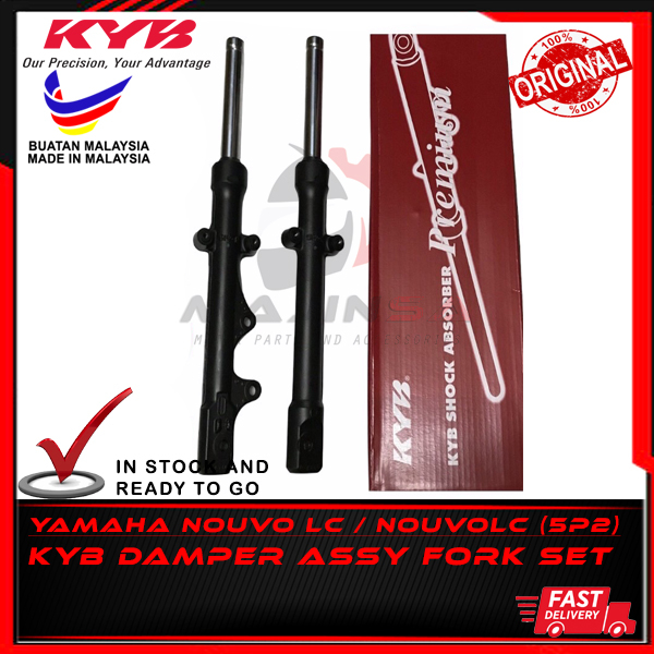 KYB YAMAHA NOUVO LC / NOUVOLC (5P2) FRONT FORK SET DAMPER ASSY 100% ORIGINAL KYB KAYABA DA1035 ...