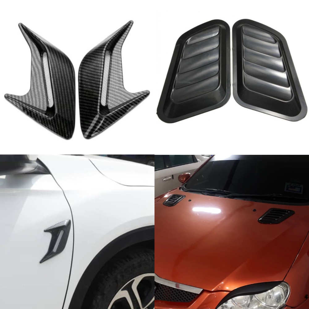 2pcs Car Rear Front Side Fender Universal Hood Bonnet Air Vent Intake ...