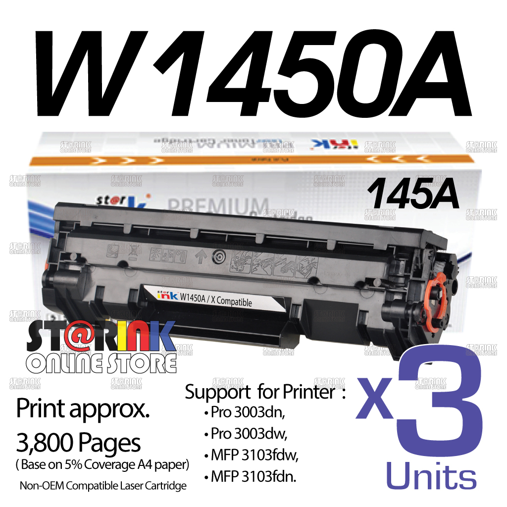 3x Compatible to HP W1450A 145A Pro 3003dn Pro 3003dw MFP 3103fdw MFP ...