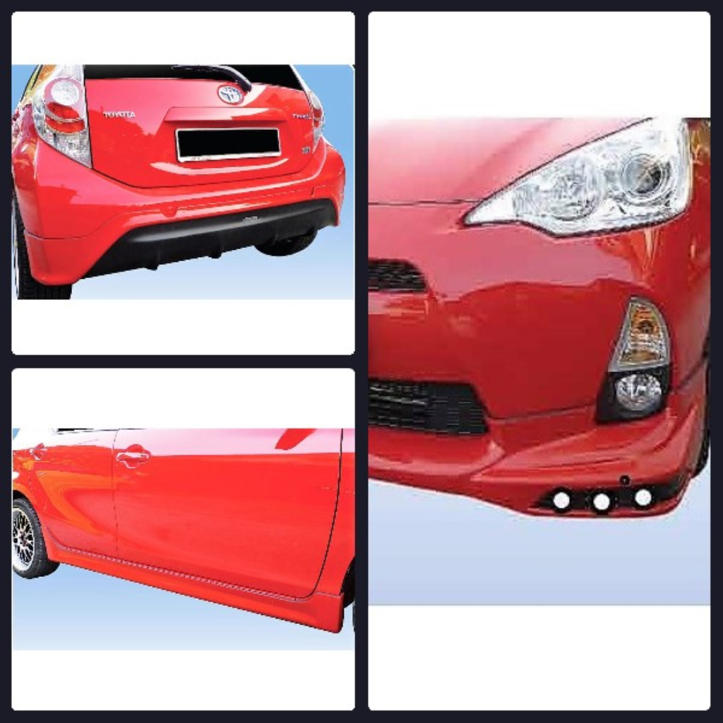 Toyota Prius C 2012 TRD Sportivo Skirting Body Kit ABS Ready Stock ...