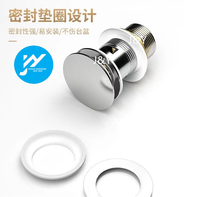 Chrome Bathroom Drainage Waste Pop-Up Basin Bounce Pipe Plumbing Sewer ...