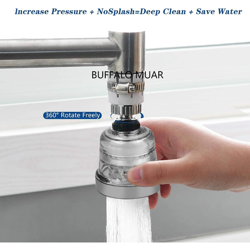 360 Rotating Faucet Aerator Chlorine Removal Filter Aerator Shower Head ...