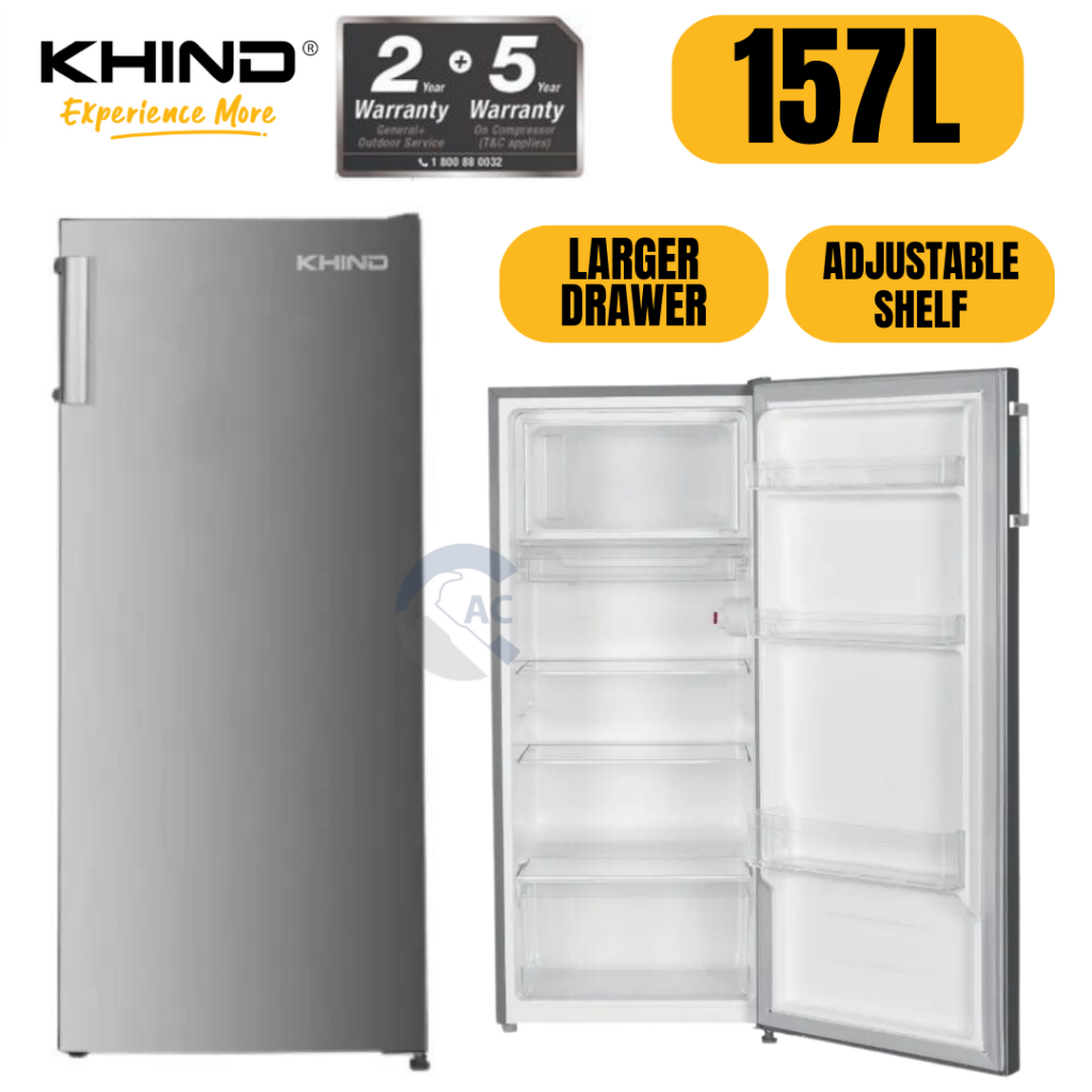 KHIND RF165 157 L REFRIGERATOR SINGLE DOOR / FRIDGE / PETI AIS | Shopee ...
