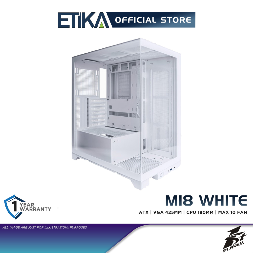 1st Player MIKU Mi8 White | Standard ATX Side Tempered Glass PC Gaming ...