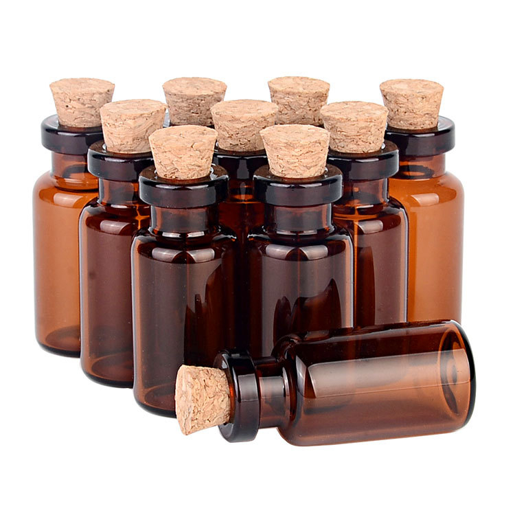 10cps 3ML Wishing Bottle Brown Essential Oil Bottle | Thick Amber Glass ...