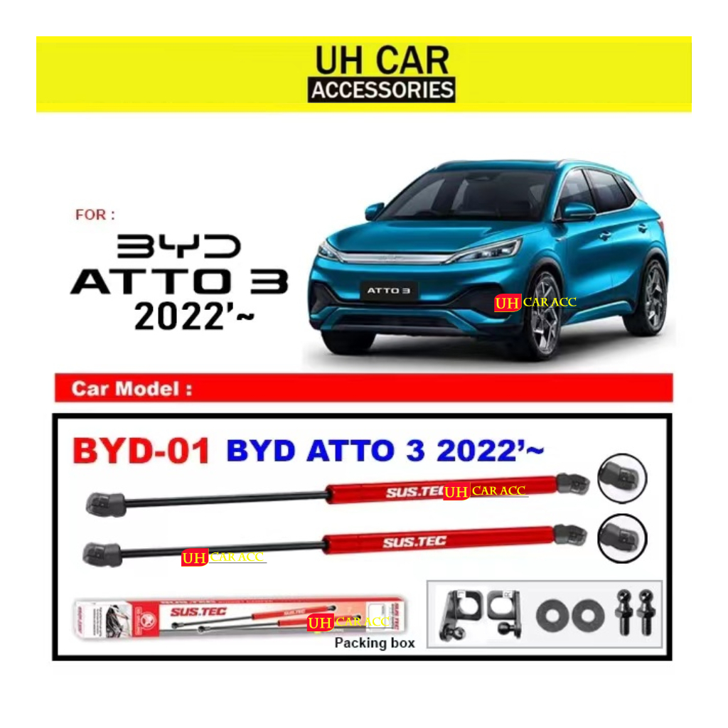 Sustec BYD ATTO 3 Car Struts Front Bonnet Hood Damper Shock Lift Up ...