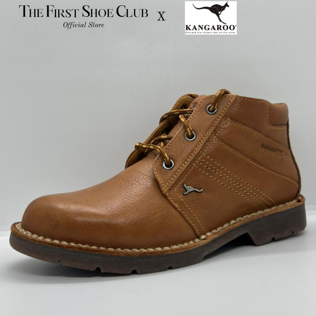Kangaroo Men ORI Premium Leather Laces High Cut Vintage Boot Shoes ...