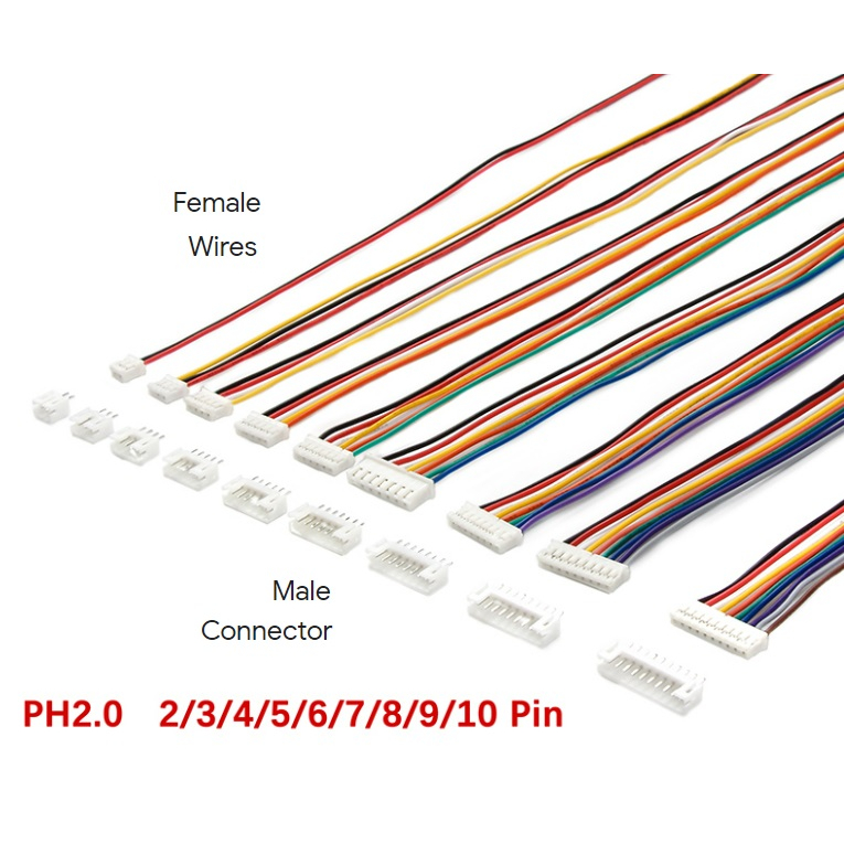 PH2.0 Mini Micro JST 2.0 PH Cable PH-2.0 Connector Pitch 2.0mm 2 to 10 Pin Male Female Plug ...