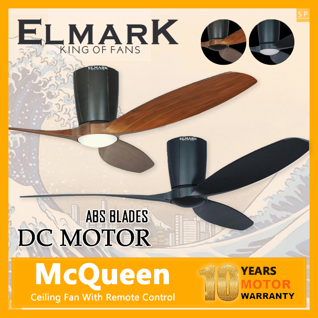 Elmark 52" McQueen DC Motor 24W LED Ceiling Fan With 6-Speed Reversible ...