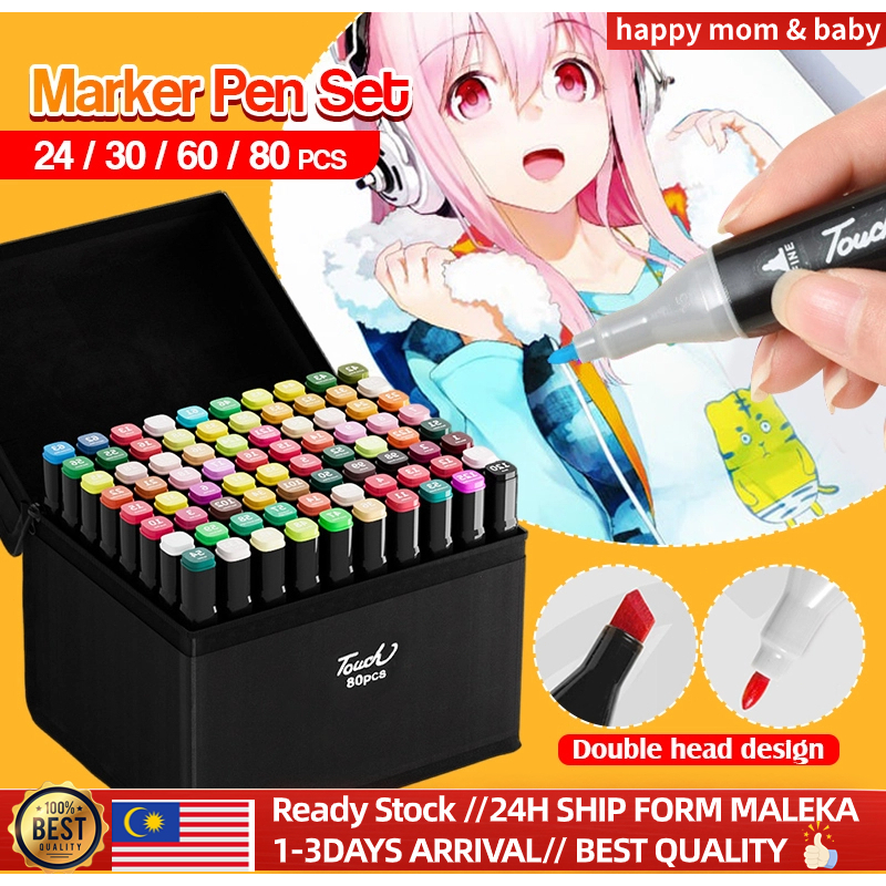 Markers 24/30/60/80 Colors Professional Sketch Markers Double Head ...