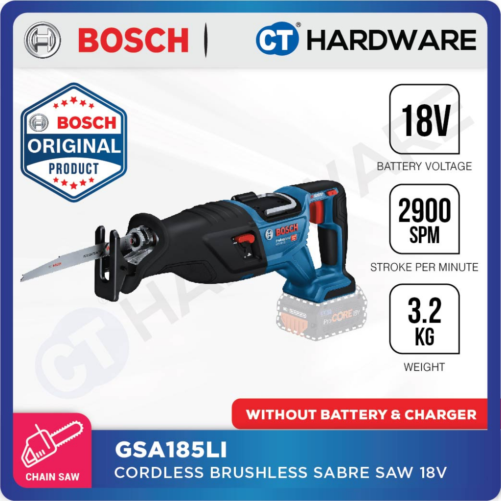 BOSCH GSA 185-LI CORDLESS BRUSHLESS SABRE SAW 18V 06016C00L1 WITHOUT ...
