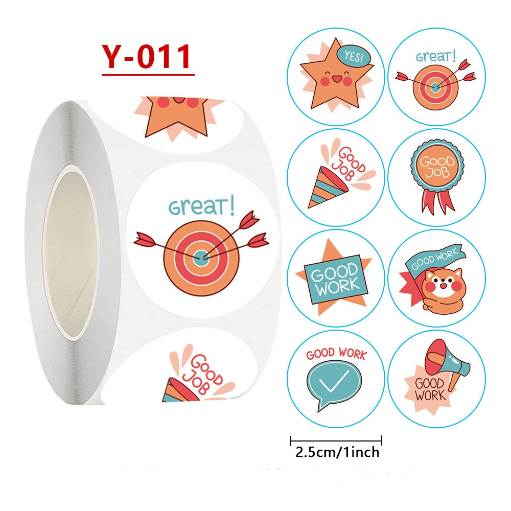 500pcs/roll REWARD Sticker Kids Children School Work Great Gift Cartoon ...