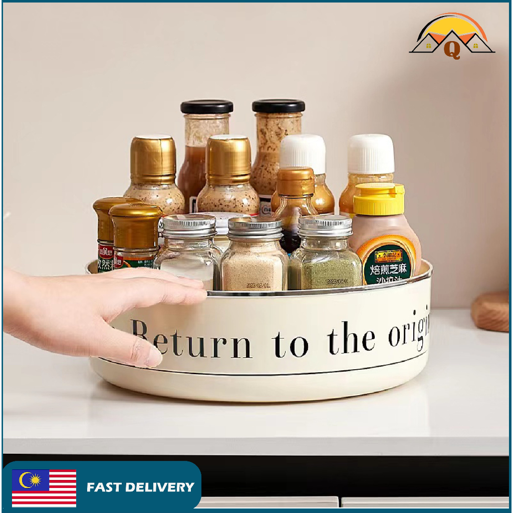 🔥READY STOCK🔥360 Rotating Kitchenware Storage Shelf Spice Container ...