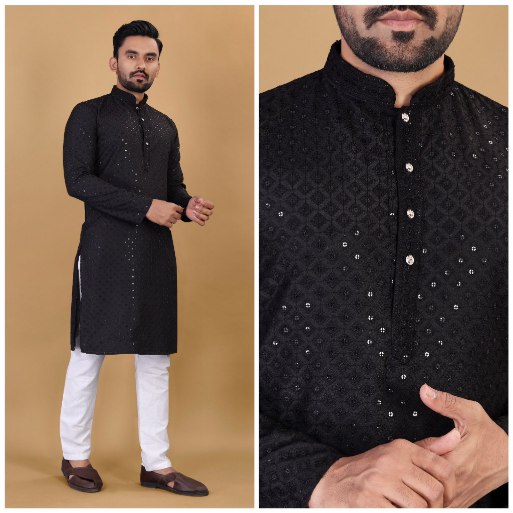 EXCLUSIVE TRADITIONAL WEAR SEQUENCE WORK COTTON KURTA PAYJAMA | Shopee ...