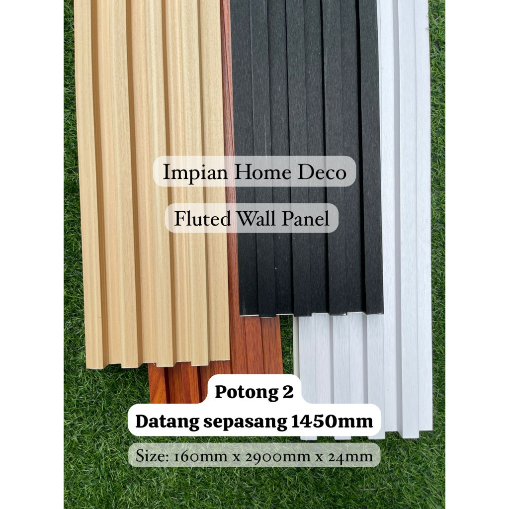 Fluted Wall Panel WPC and L Profile (1450x160mm-2pc) | Shopee Malaysia