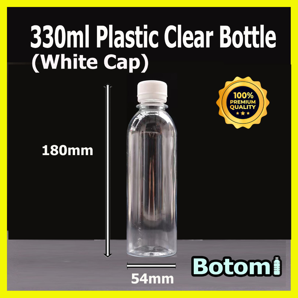 250ml 330ml Empty PET transparent clear plastic water bottle flip cap ...