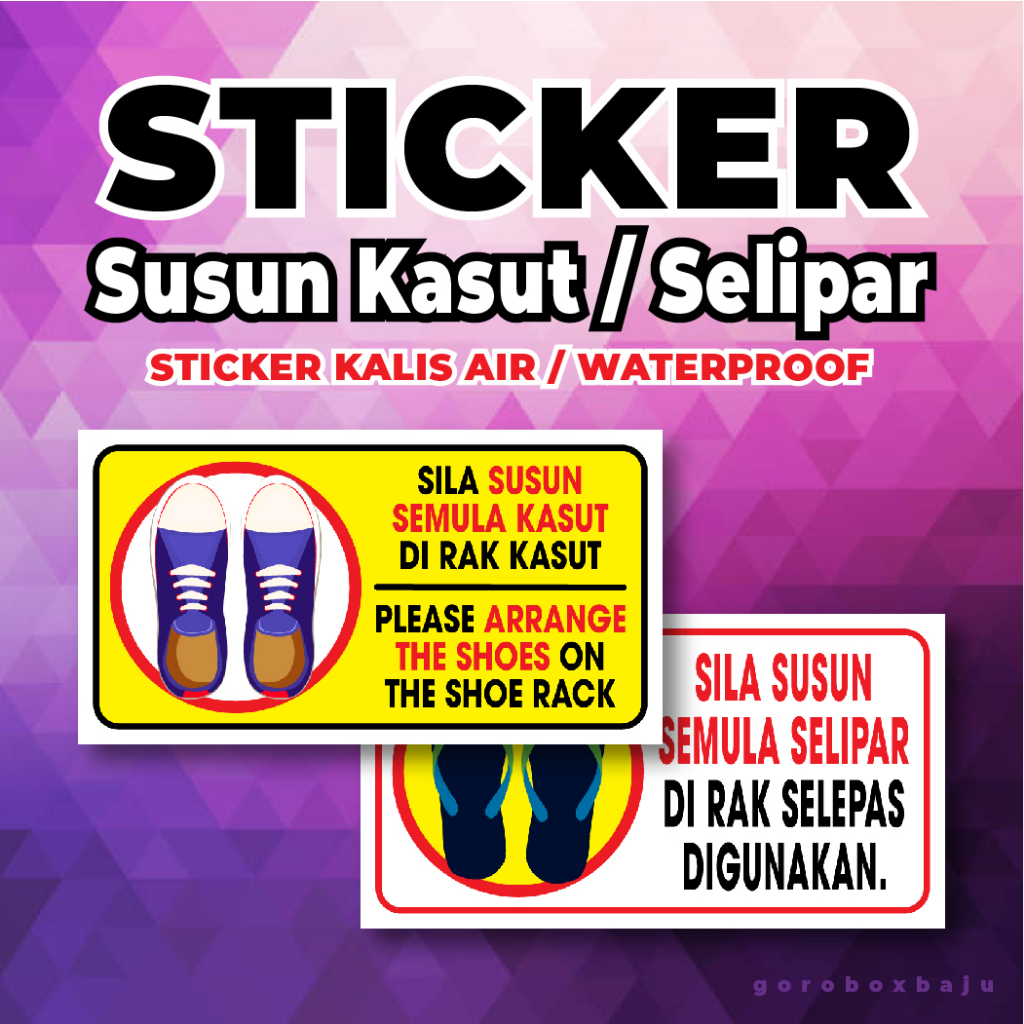 💜 Sticker Sila Susun Semula Kasut / Susun Semula Selipar / Please ...