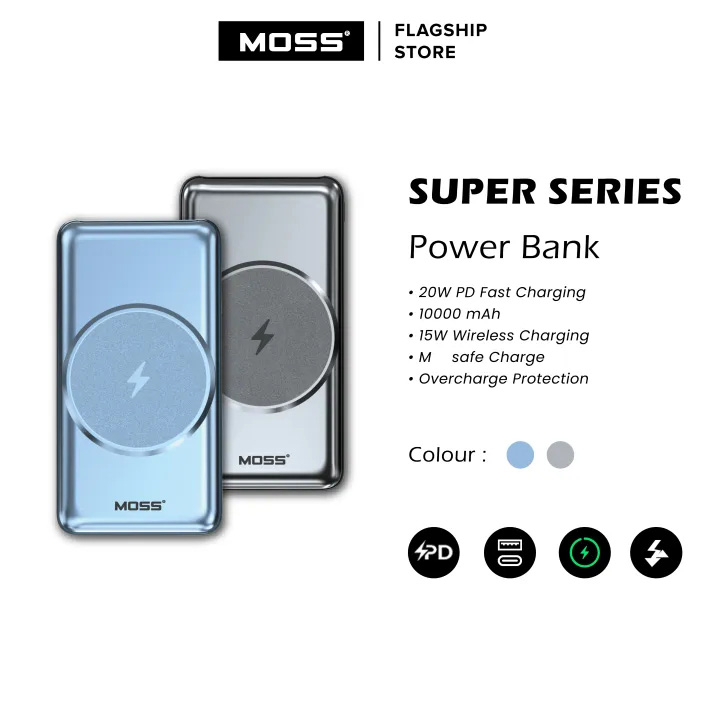 MOSS Fast Charge M.safe Magnetic Wireless Power Bank (20W PD/10000mAh ...