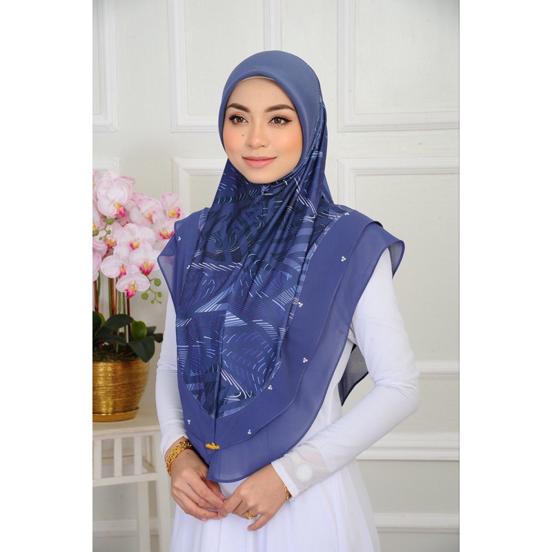 Tudung Corak 2 Layer Cotton Ribbed Batu | Corak Instant | Tudung ...