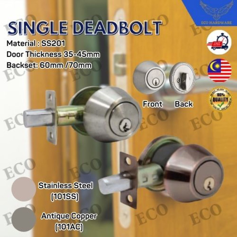 Navato Dead Bolt Lock Set Stainless Steel Full Brass Lock Cylinder ...