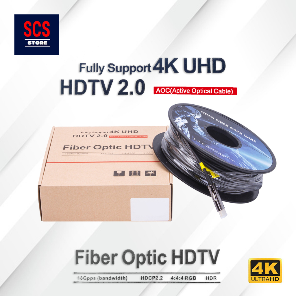HDMI Fiber Optic AOC Premium 4K 2.0V 60HZ 18Gpps HDTV Cable 20m - 50m ...