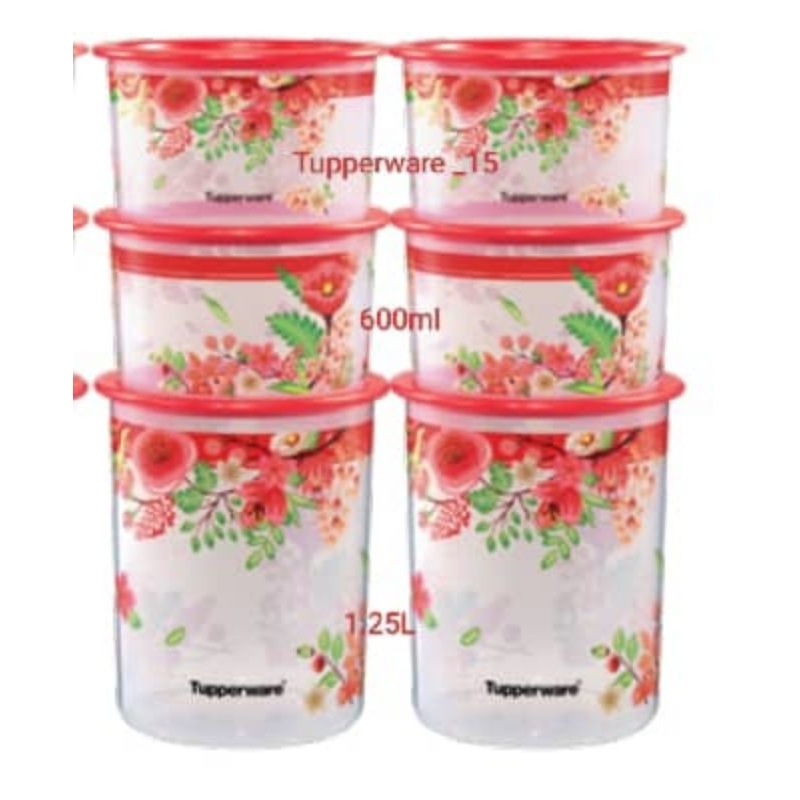 Tupperware One Touch Spring Garden Set 600ml / 1.25L /2L | Shopee Malaysia
