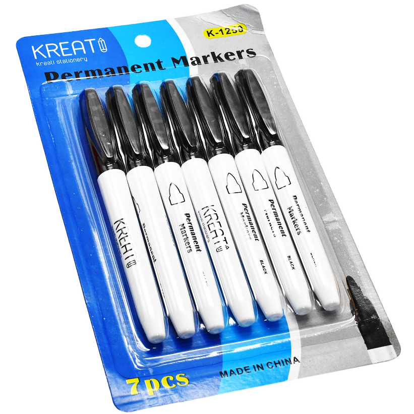 Kreati Black Colour Permanent Markers (7pcs/pack) | Shopee Malaysia