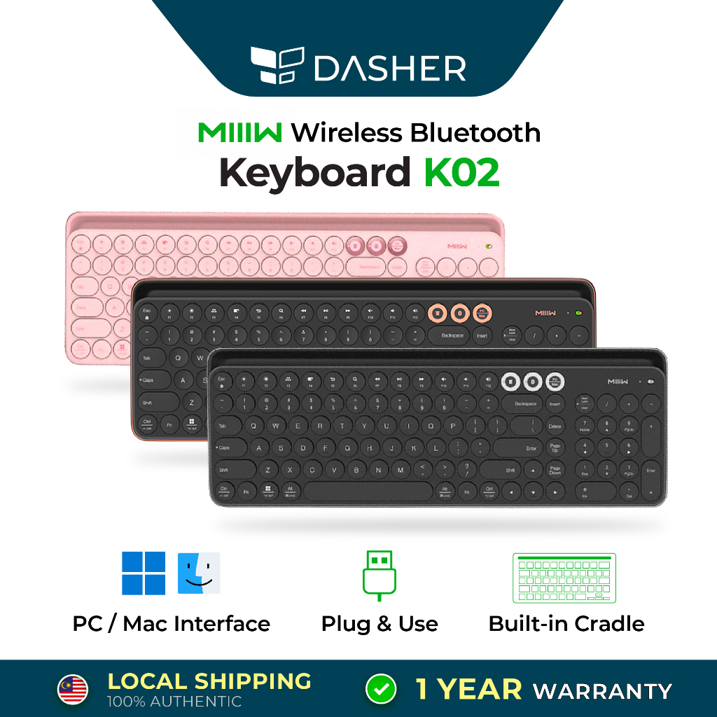 [Ready Stock] Xiaomi Miiiw Wireless Bluetooth Keyboard K02 Windows Mac ...