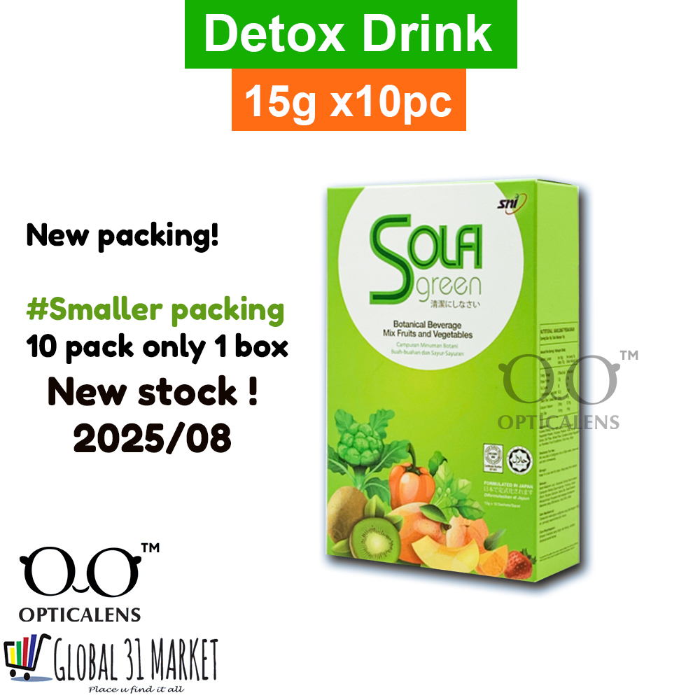 SOLFI GREEN SNI Fiber Detox Drink 15g x10 sachets Exp 2025/08 NEW stock ...
