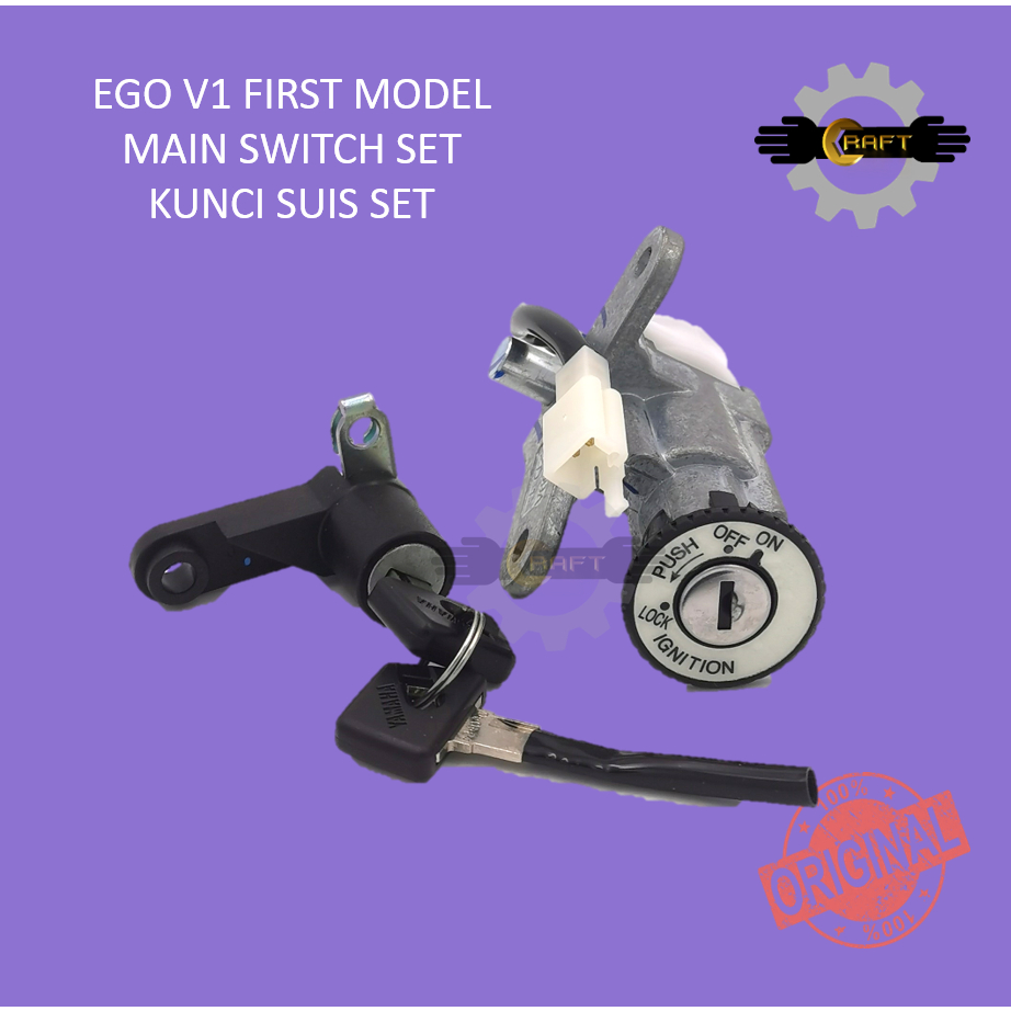 YAMAHA EGO V1 FIRST MODEL 5TL-XH250-13 MIO ORI THAI MAIN SWITCH SET KEY ...