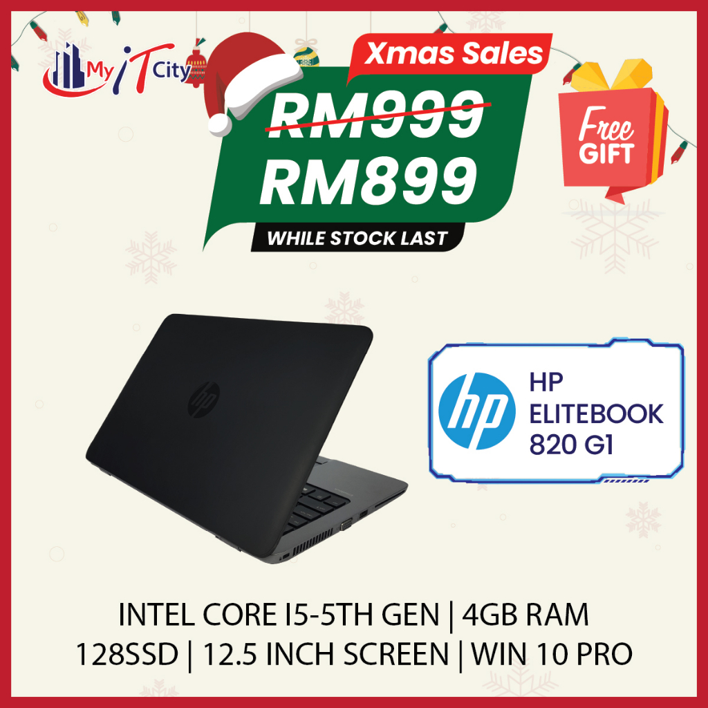 (RECON) HP Elitebook 820 G1 Laptop - Intel i5 (5th Gen) / 4GB RAM ...