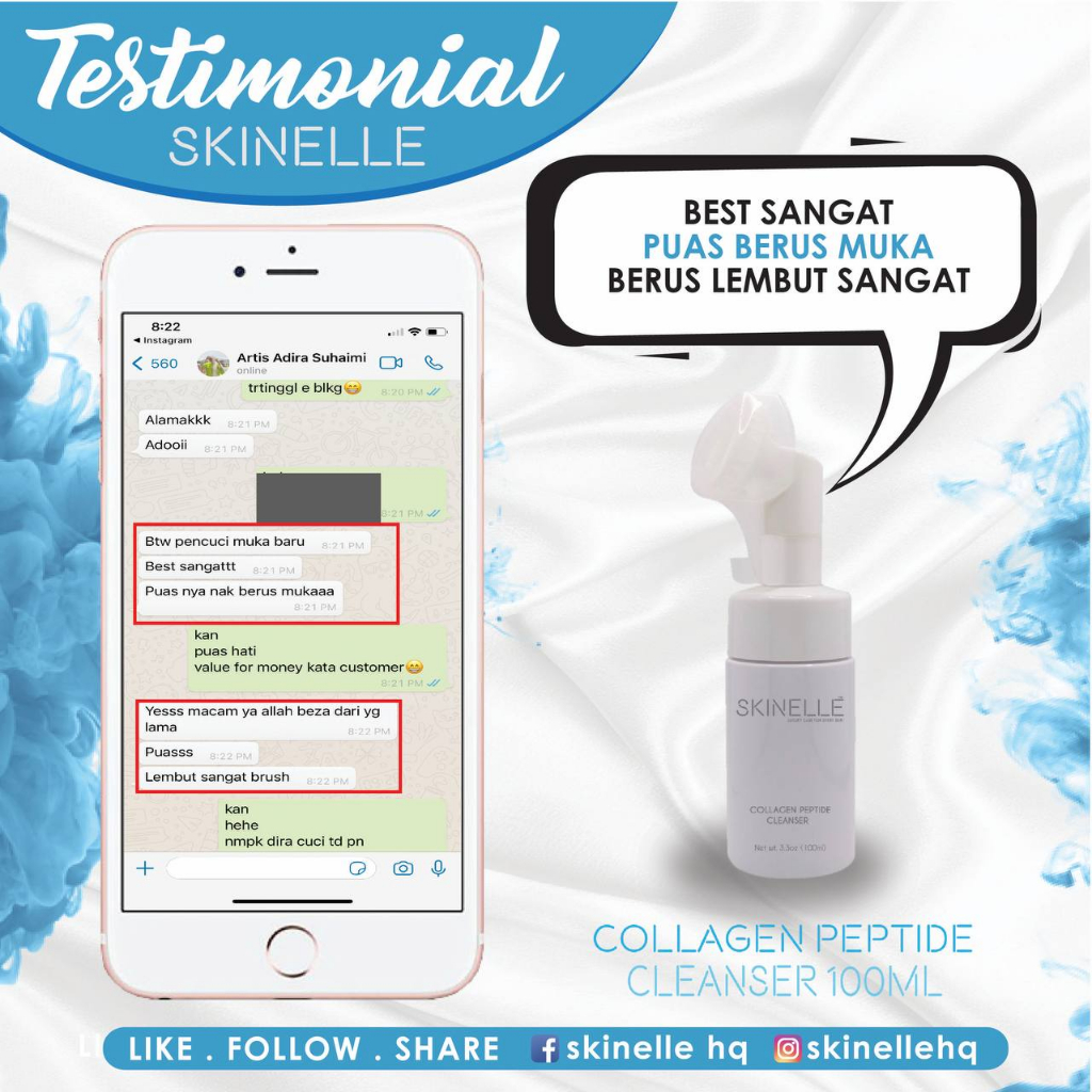 SKINELLE CLEANSER 100ML WITH BRUSH FREE POSTAGE(SHIP EVERYDAY) | Shopee ...