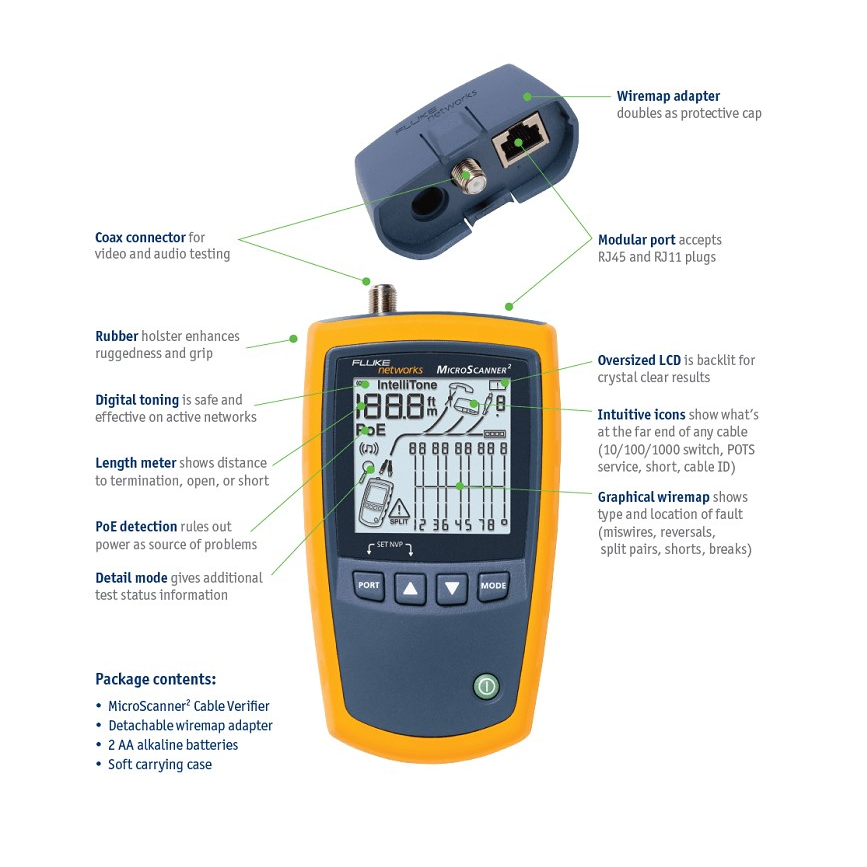 FLUKE NETWORKS MS2-100 MICROSCANNER™ CABLE VERIFIER | Shopee Malaysia