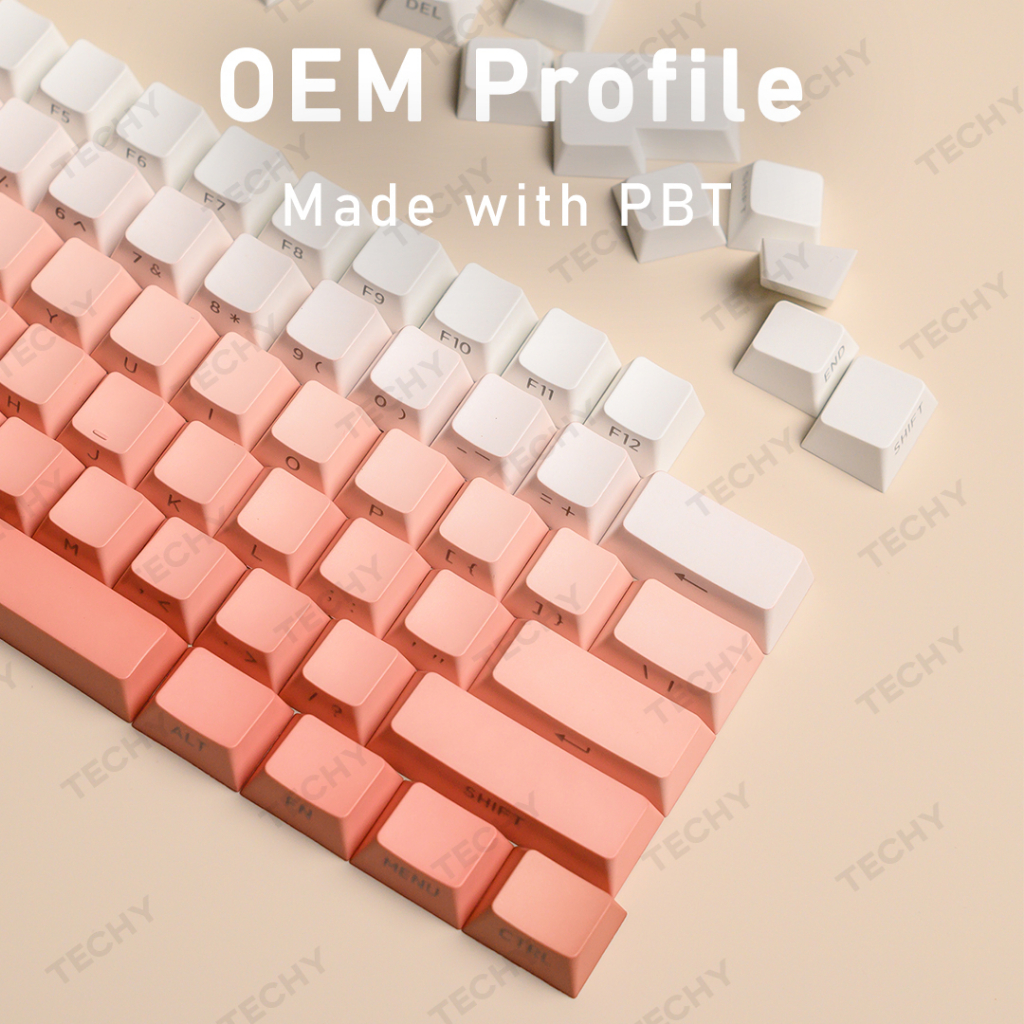 [READY STOCK] Gradient Keycaps with Side Print Letter OEM Profile for ...