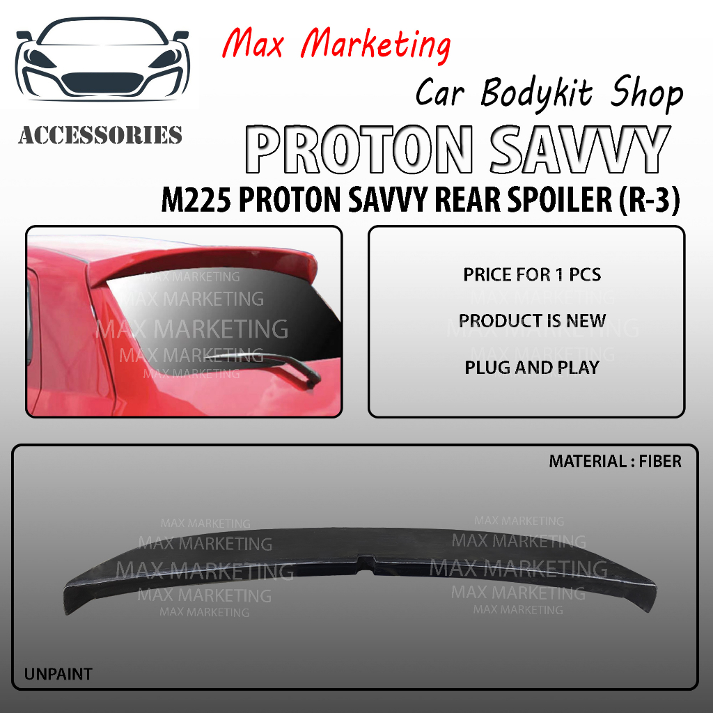 PROTON SAVVY SPOILER (R3) FIBERGLASS SKIRT LIP BODYKIT | Shopee Malaysia