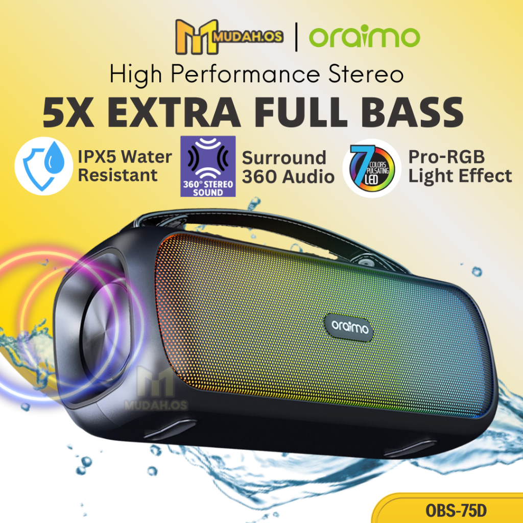 ORAIMO Wireless Bluetooth TWS Speaker MD75D Super Bass Loud Party ...