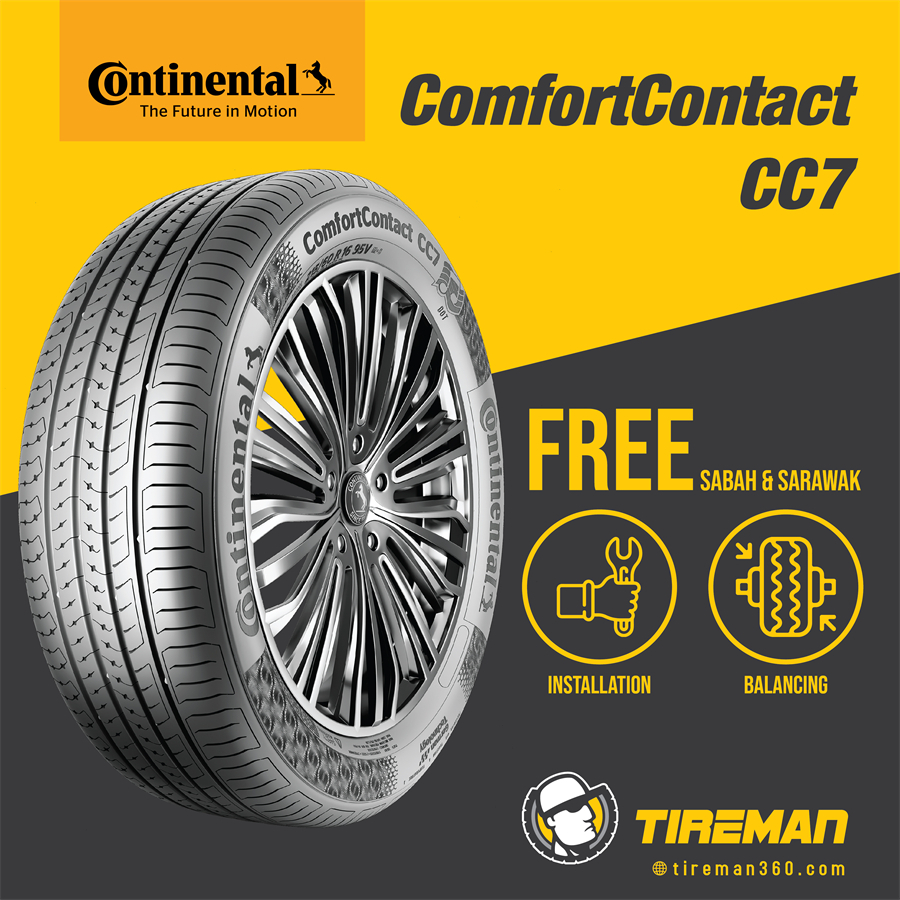 Continental Comfort Contact 7 CC7 14 15 16 Inch Tayar Tire (FREE ...
