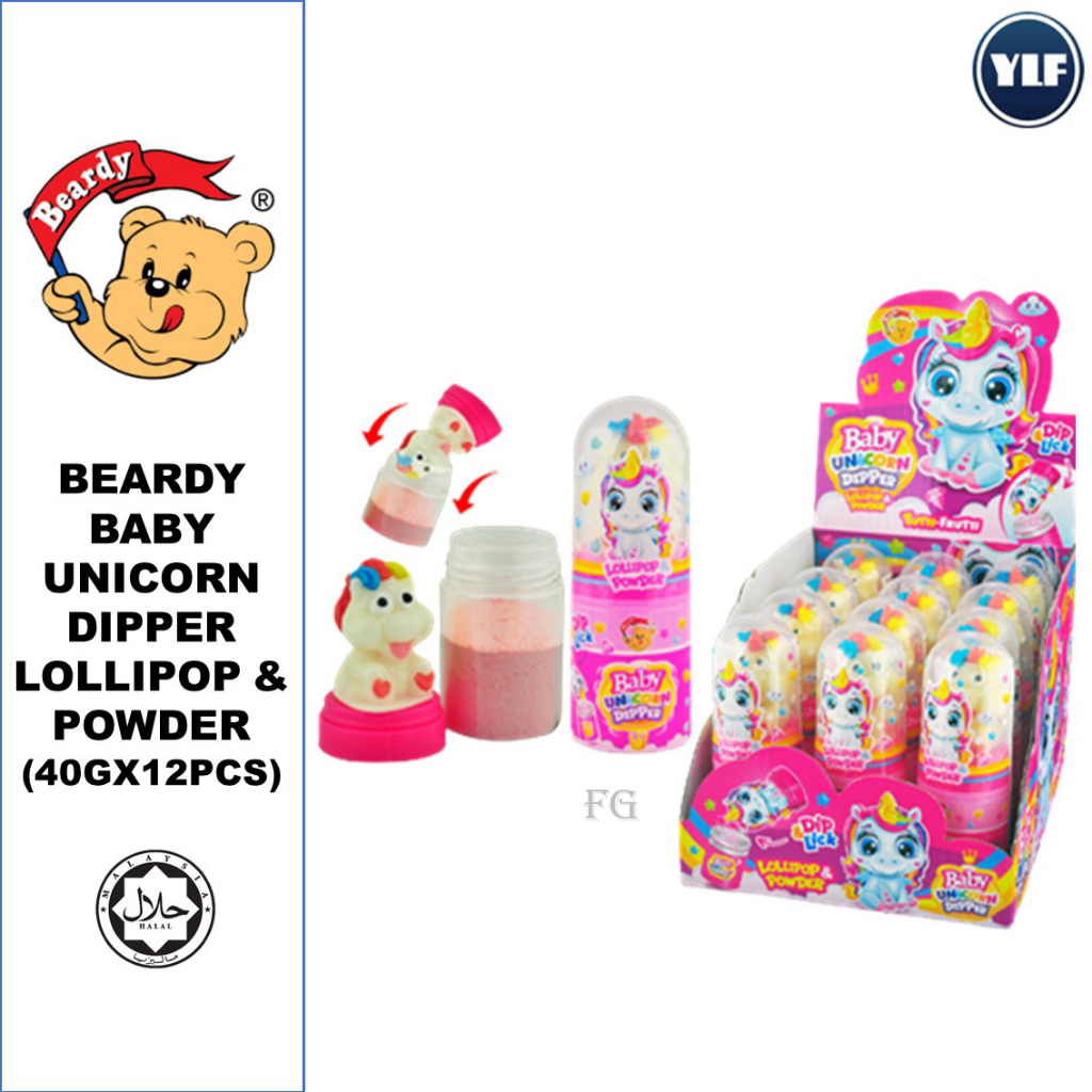 BEARDY BABY UNICORN DIPPER LOLLIPOP & POWDER (40G X 12 PCS) | Shopee ...