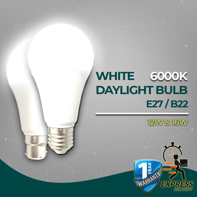 💡 E27 | B22 LED Bulb 12W | 15W | 16W Light Mentol Daylight 6500K Lampu Energy Saving Downlight ...
