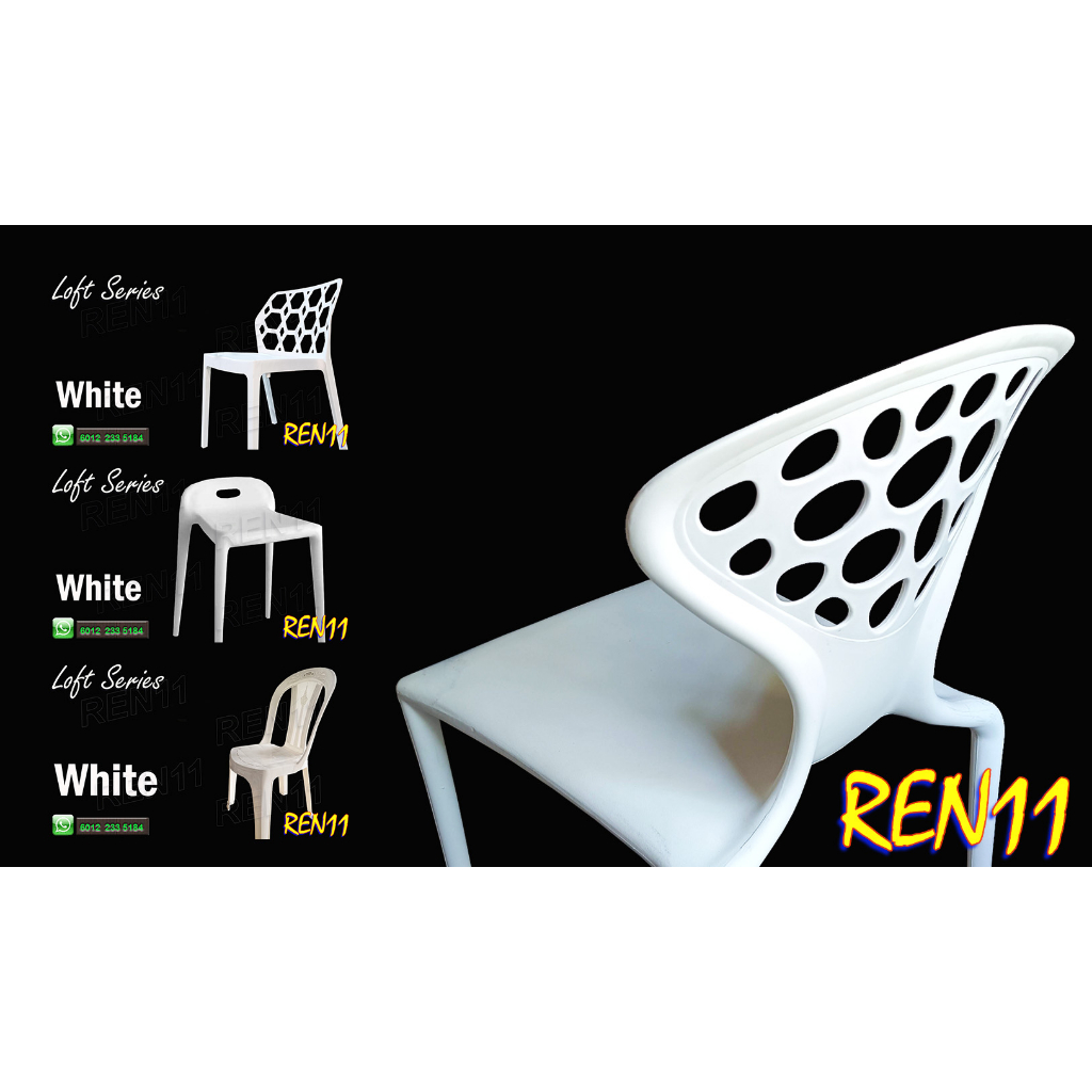 3v White Chair Grad A High Quality Plastic Side Chair - White,Putih ...