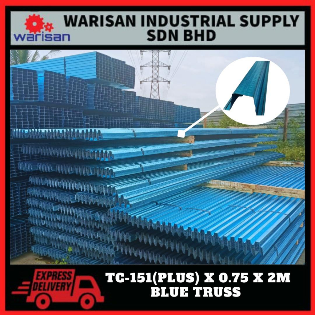 C Channel / V Batten Besi Bumbung Rak Bunga Besi Biru Blue Section 6.5 ...