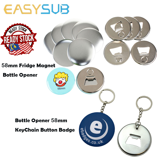 Button Badge Fridge Magnet with Bottle Opener 58mm Button Badge Blank material keychain bottle ...