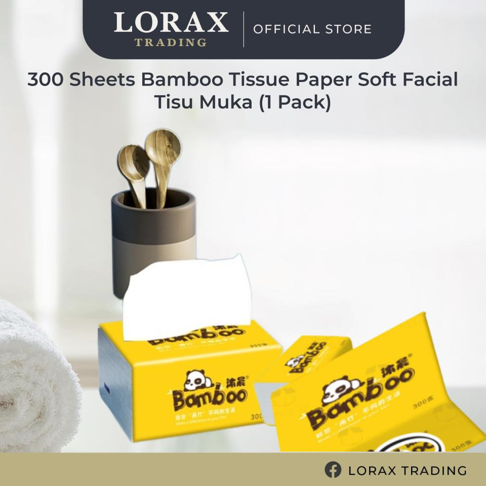 300 Sheets Bamboo Tissue Paper Soft Facial Tisu Muka (1 Pack) | Shopee ...